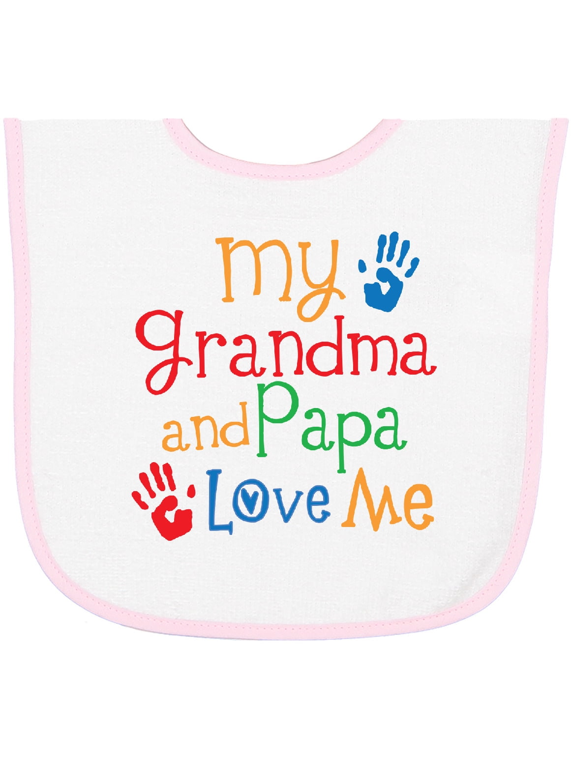 Inktastic Grandma and Papa Love Me Baby Terry Cloth Bib - Walmart.com