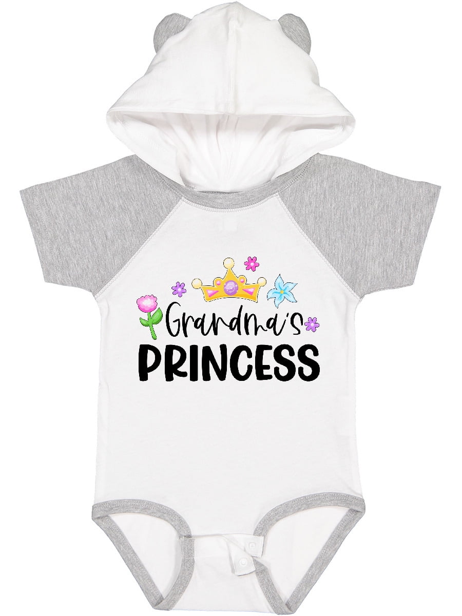 Inktastic Grandma's Princess Crown and Flowers Girls Baby Bodysuit ...