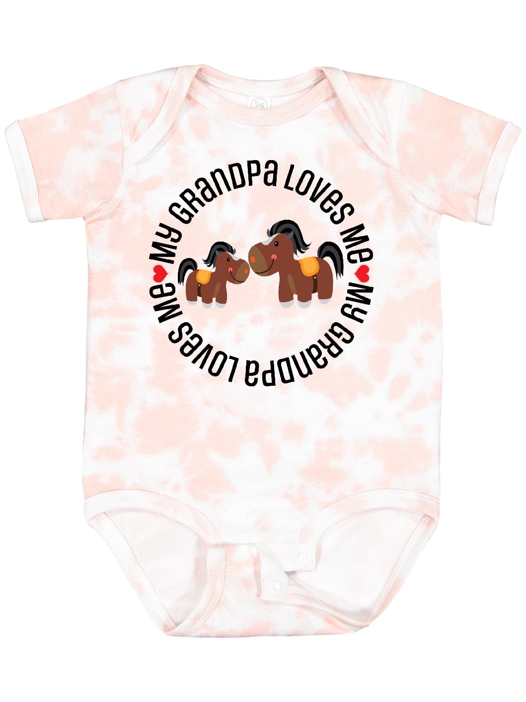 Inktastic Grandpa Loves Me Grandchild Horse Boys or Girls Baby Bodysuit ...