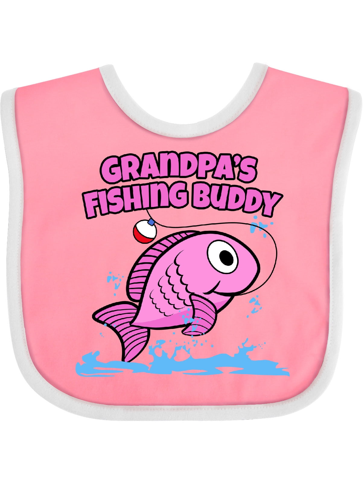 Inktastic Grandpa's Fishing Buddy (pink) Girls Baby Bib - Walmart.com
