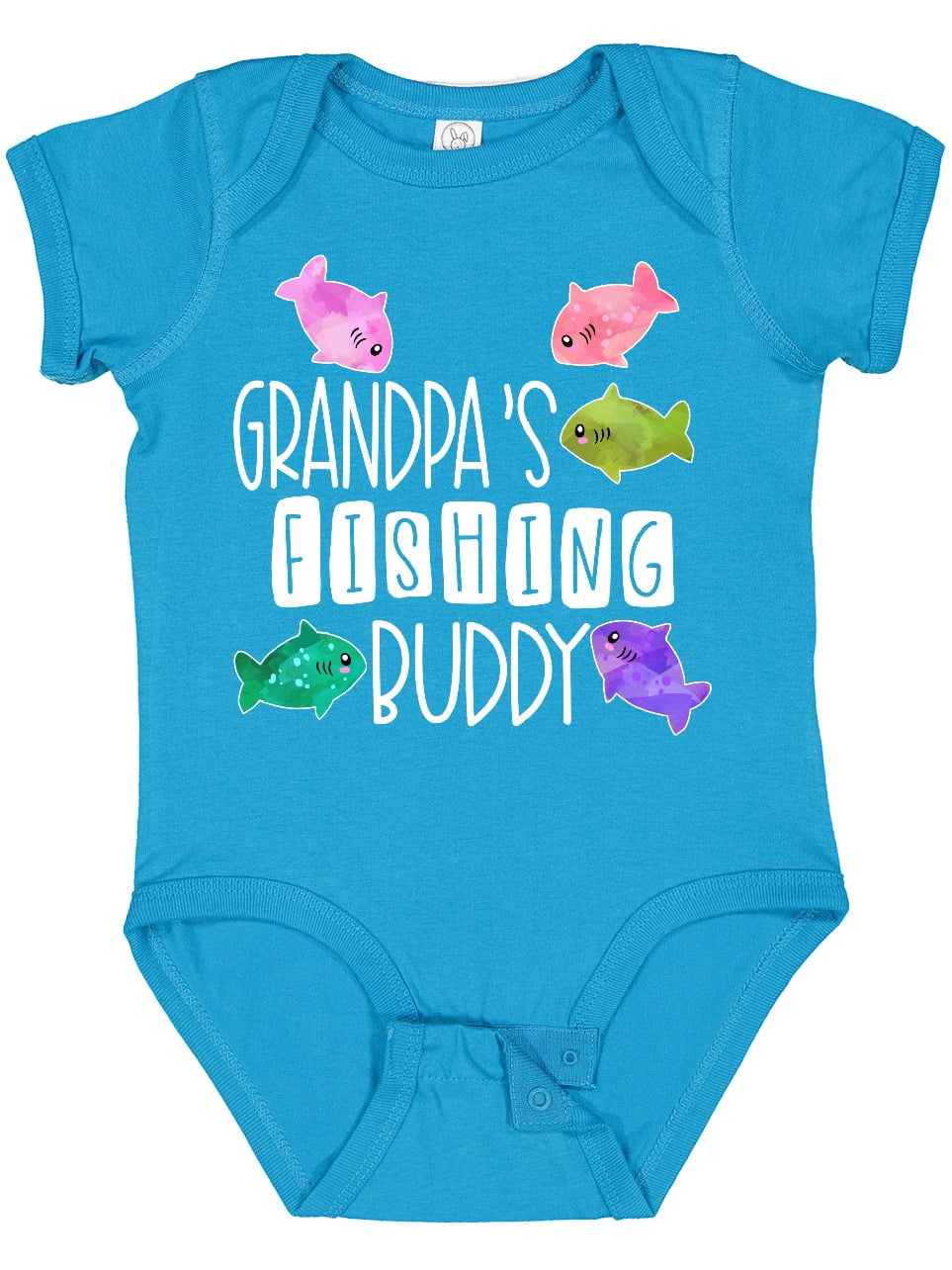 Inktastic Grandpa's Fishing Buddy with Colorful Fish Boys or Girls Baby ...