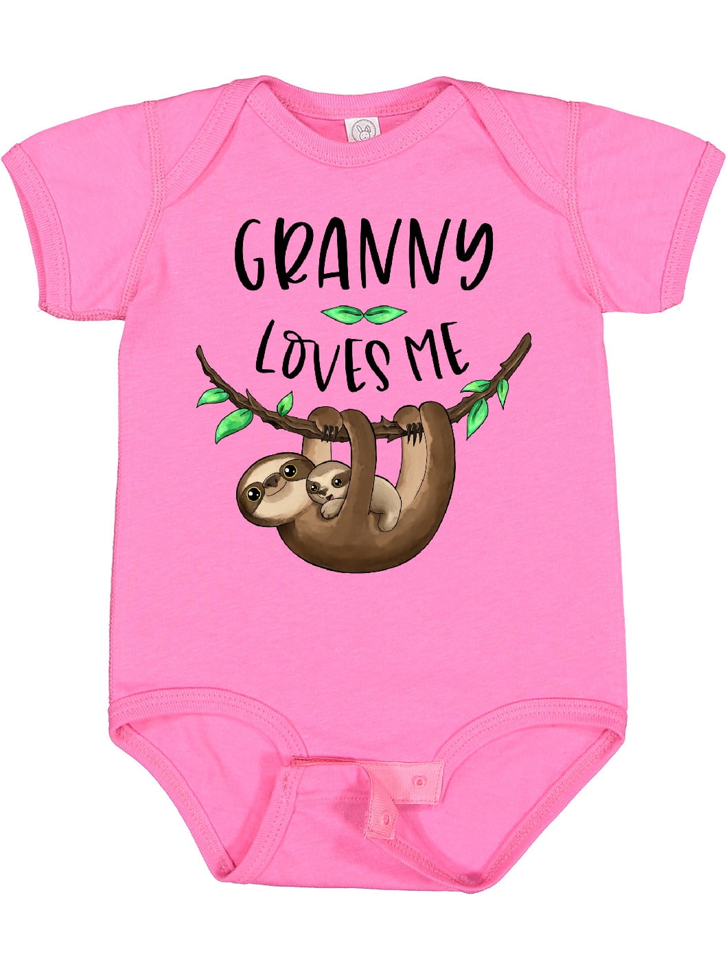 Inktastic Granny Loves Me Cute Sloth and Baby Boys or Girls Baby Bodysuit - Walmart.com