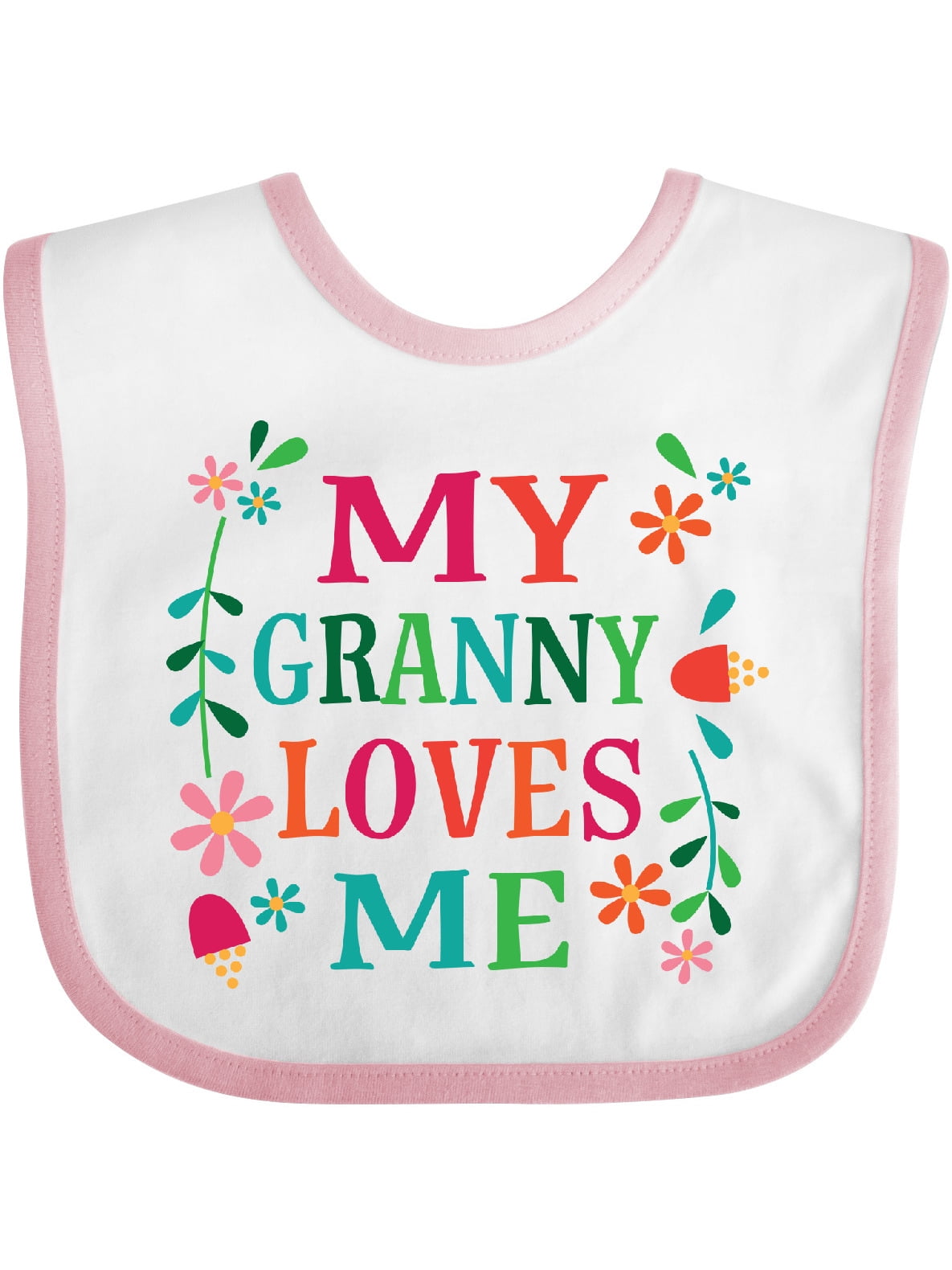 Inktastic Granny Loves Me Girls Girls Baby Bib - Walmart.com