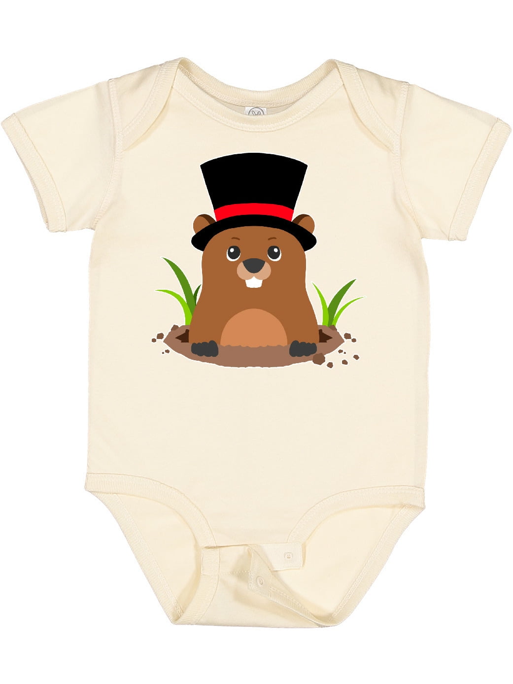 Inktastic Groundhog Day with Groundhog in Top Hat Boys or Girls Baby ...