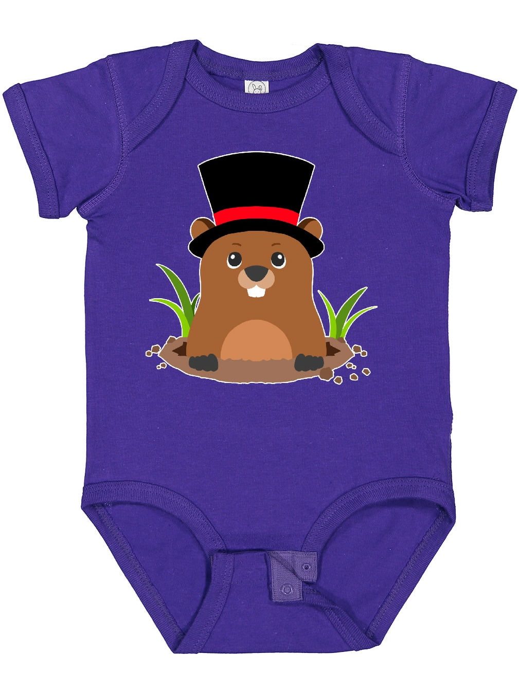 Inktastic Groundhog Day with Groundhog in Top Hat Boys or Girls Baby ...