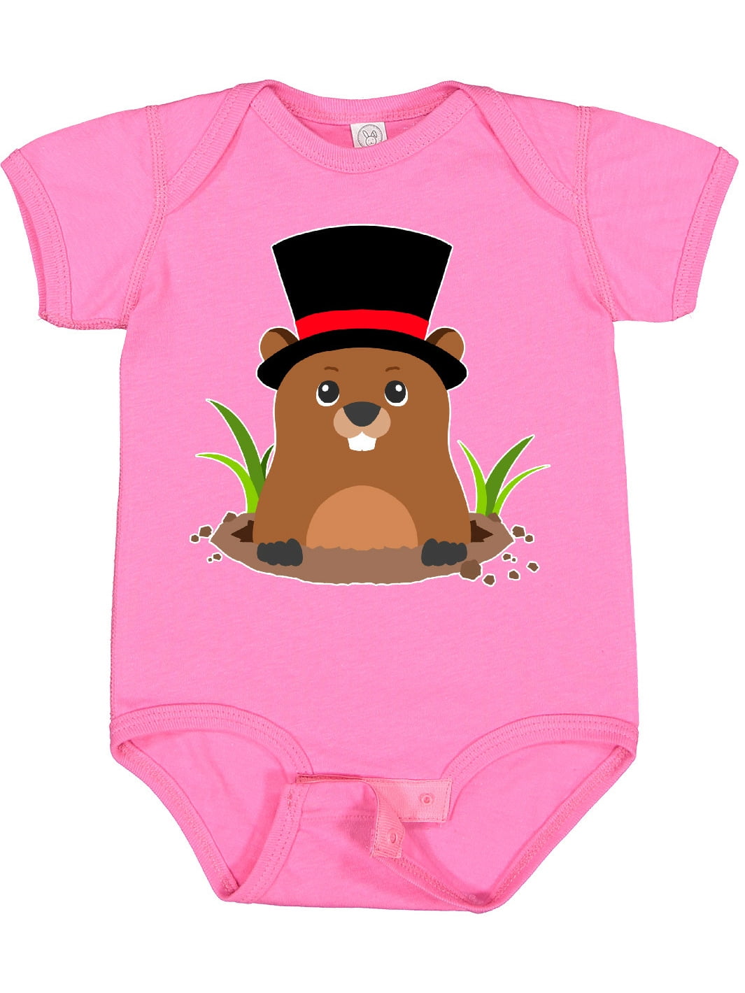 Inktastic Groundhog Day with Groundhog in Top Hat Boys or Girls Baby ...