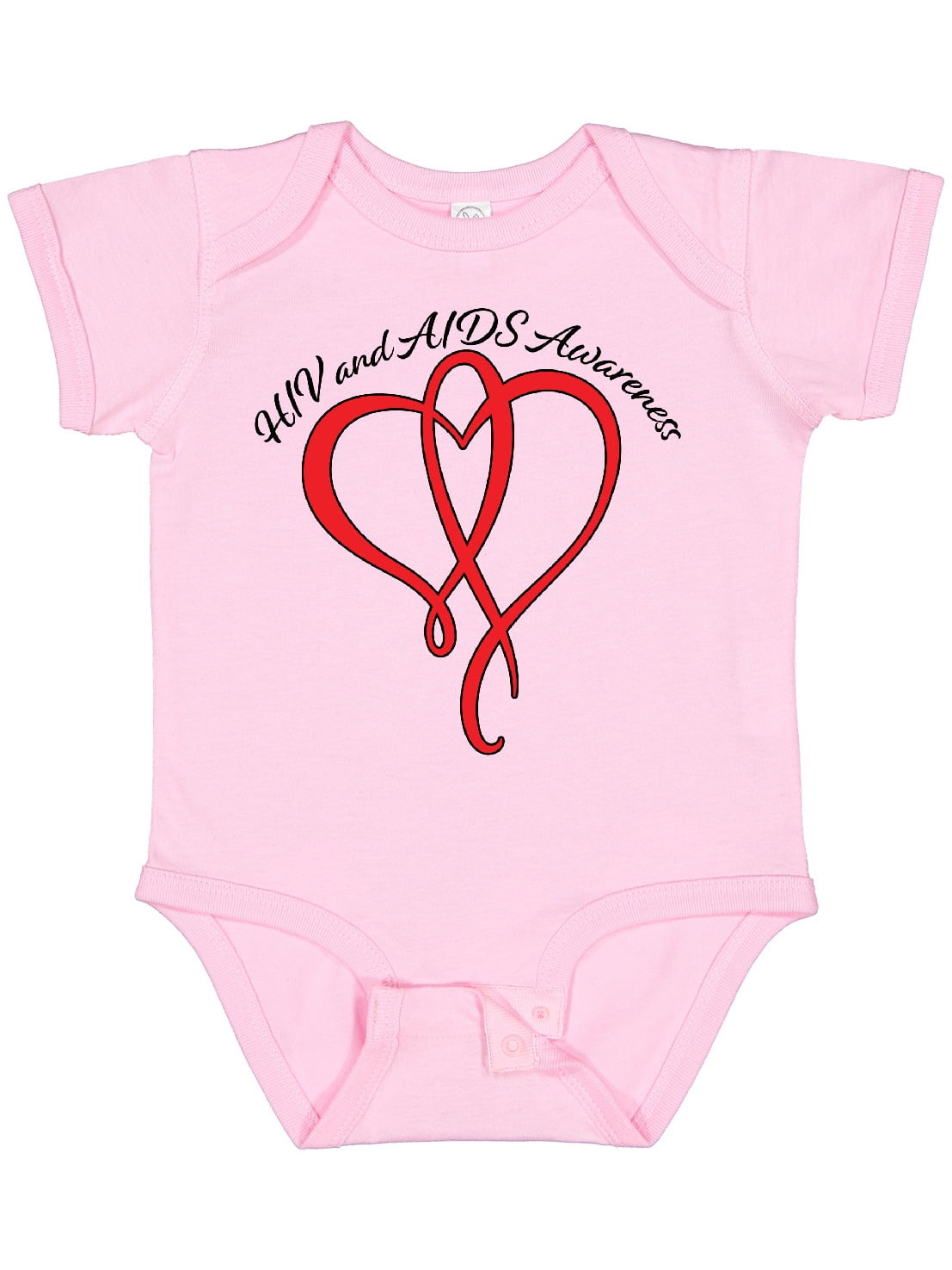 Inktastic HIV and AIDS Awareness Red Heart Ribbon Boys or Girls Baby ...