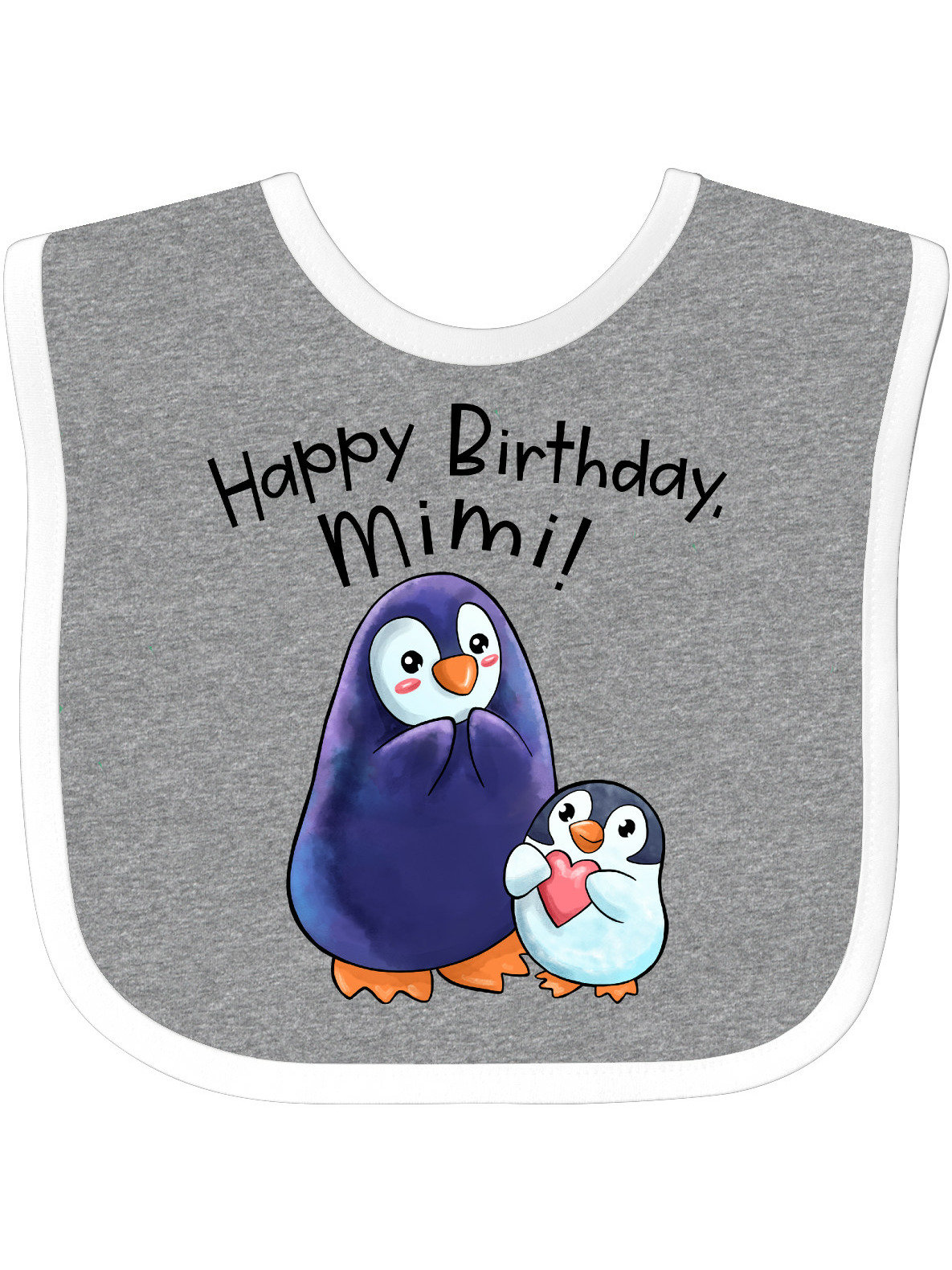 Inktastic Happy Birthday, Mimi!- Cute Penguins Boys or Girls Baby Bib ...
