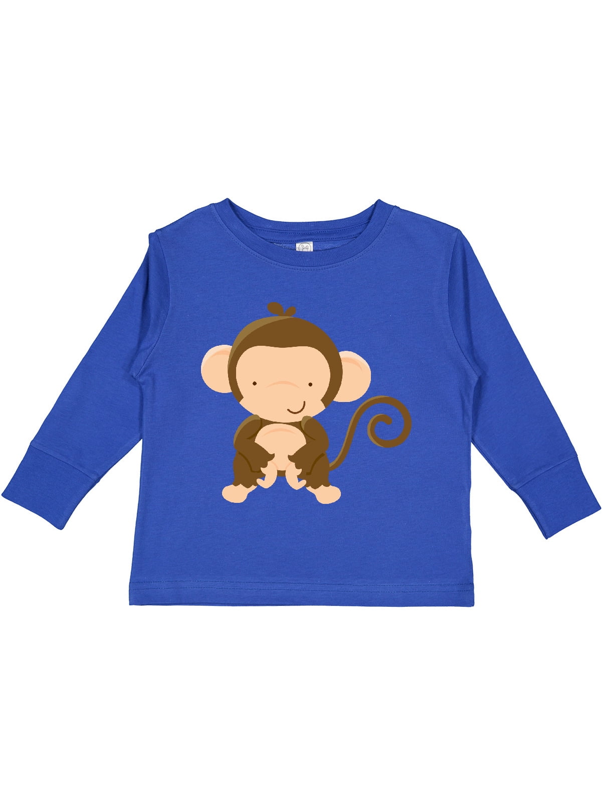 Inktastic Happy Monkey Boys or Girls Long Sleeve Toddler T-Shirt ...