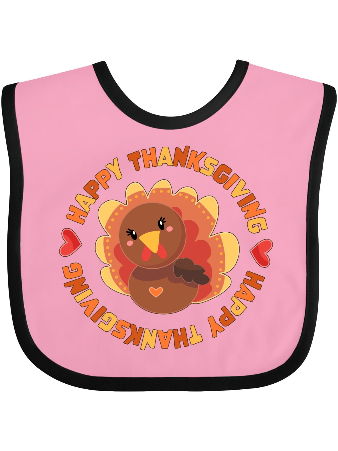 Inktastic Happy Thanksgiving with Cute Turkey Boys or Girls Baby Bib ...