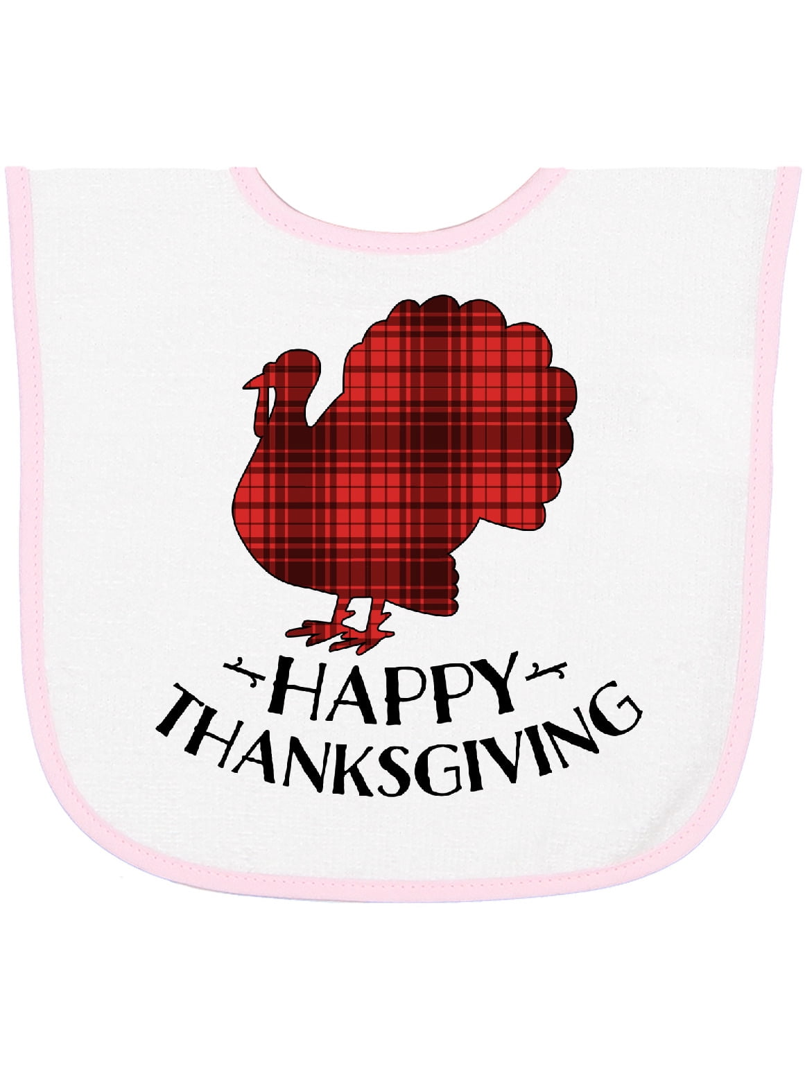 Inktastic Happy Thanksgiving with Plaid Turkey Silhouette Baby Terry ...