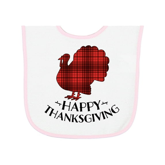 Inktastic Happy Thanksgiving with Plaid Turkey Silhouette Baby Terry ...
