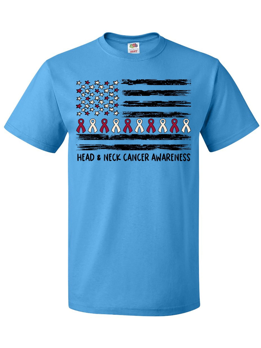 Inktastic Head and Neck Cancer Awareness- Flag and Ribbon T-Shirt ...