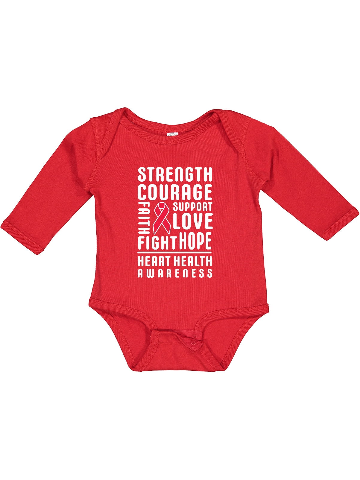 Inktastic Heart Health Awareness Strength Courage Support Boys or Girls Long Sleeve Baby ...