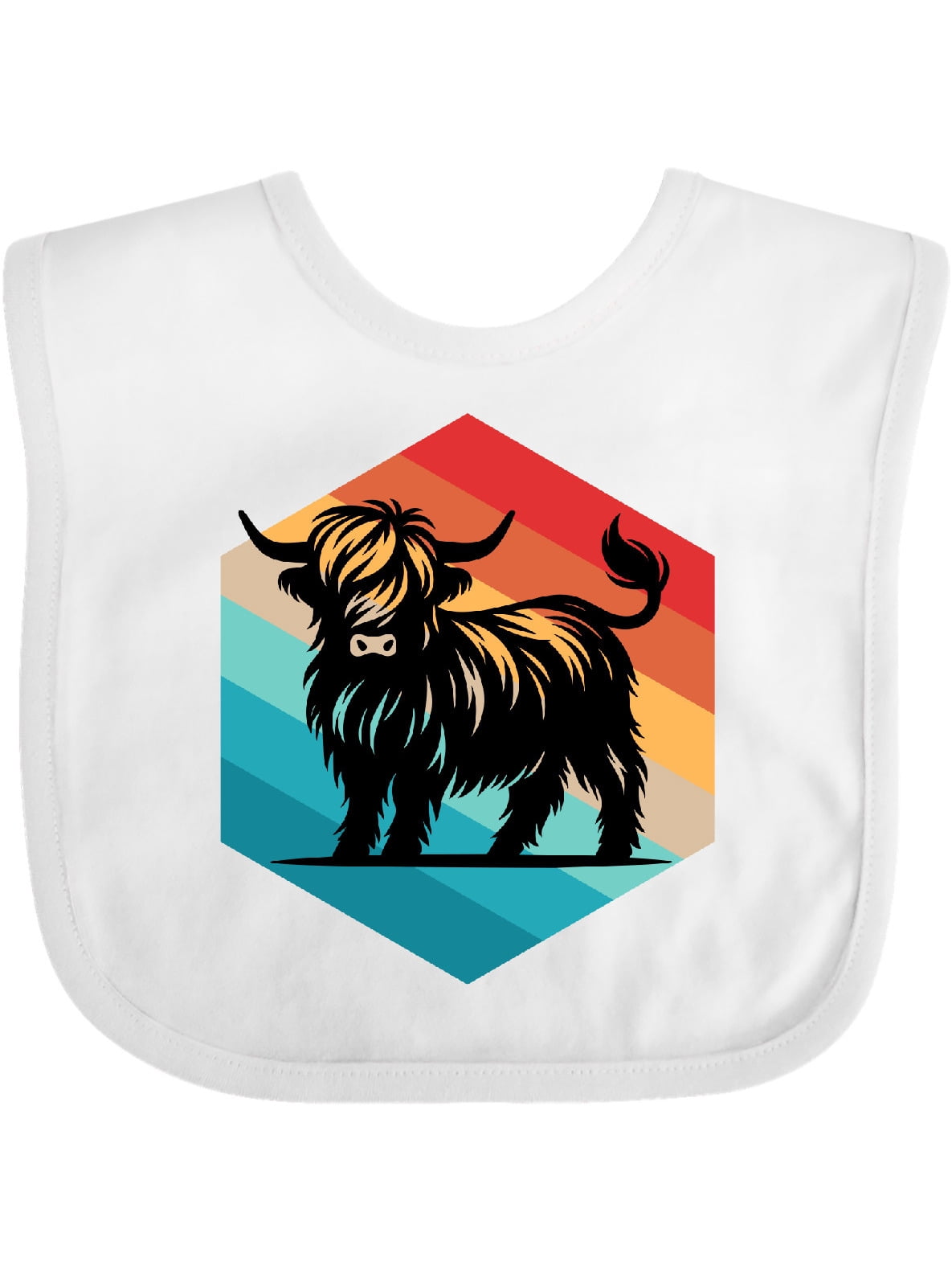 Inktastic Highland Cow Retro Sunset Boys or Girls Baby Bib - Walmart.com