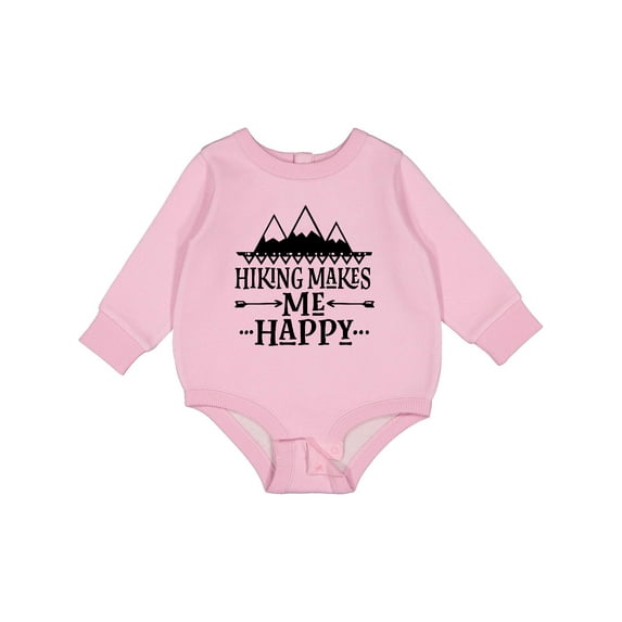 Inktastic Hiking Makes Me Happy Mountain Hiker Baby Fleece Bodysuit ...