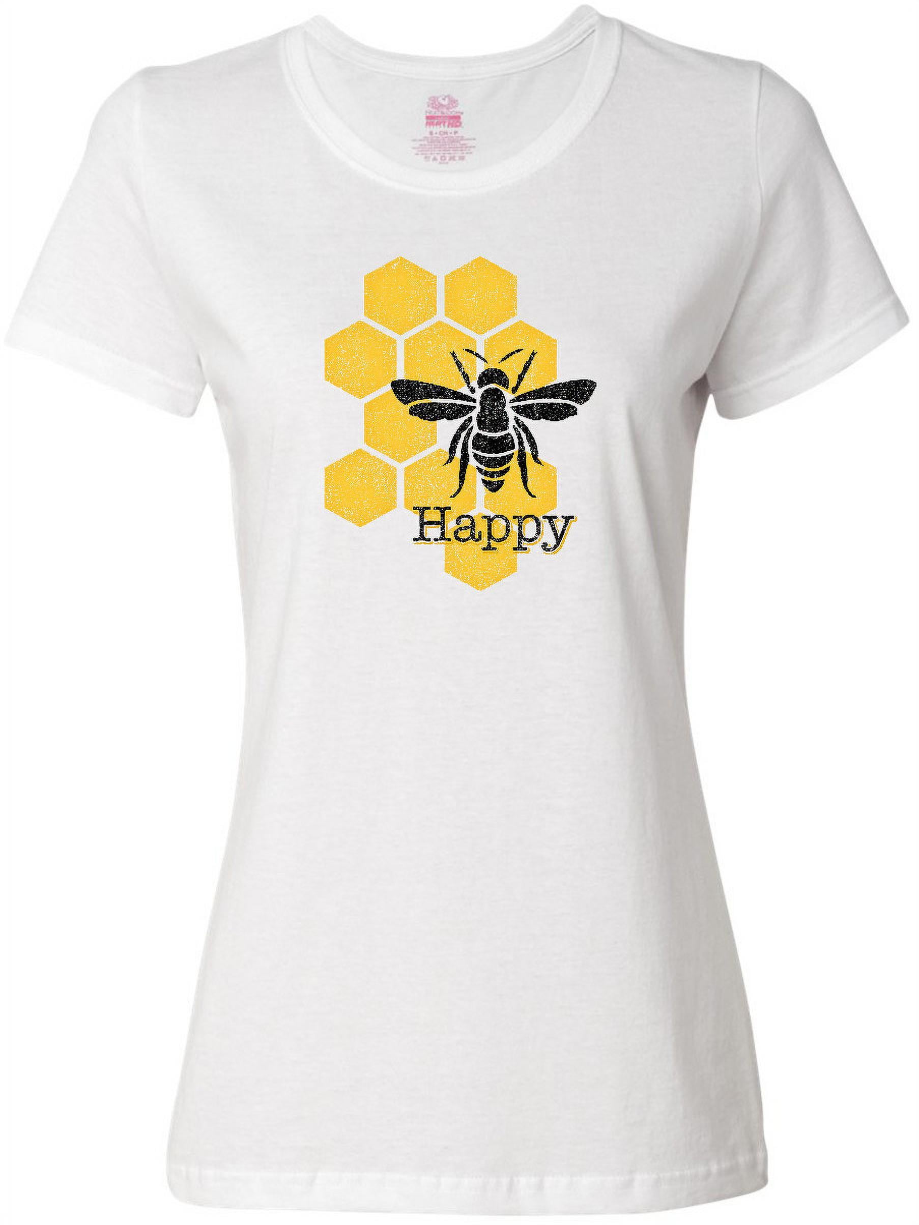 Inktastic Honeycomb Bee Happy Women's T-Shirt - Walmart.com