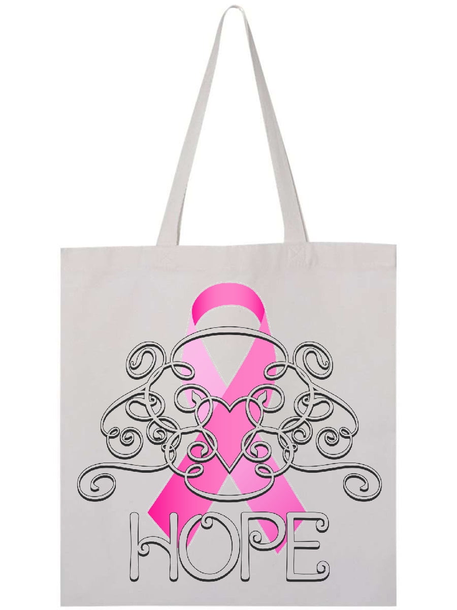 Inktastic Hope Pink Ribbon Breast Cancer Awareness Tote Bag - Walmart.com