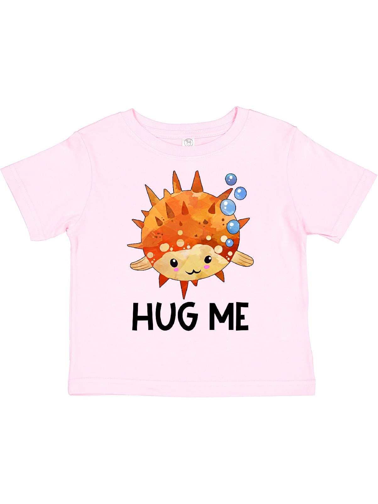 Inktastic Hug Me Cute Pufferfish with Bubbles Boys or Girls Toddler T ...