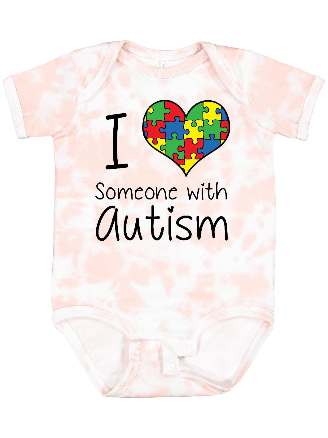 Inktastic I Heart Someone with Autism Boys or Girls Baby Bodysuit ...