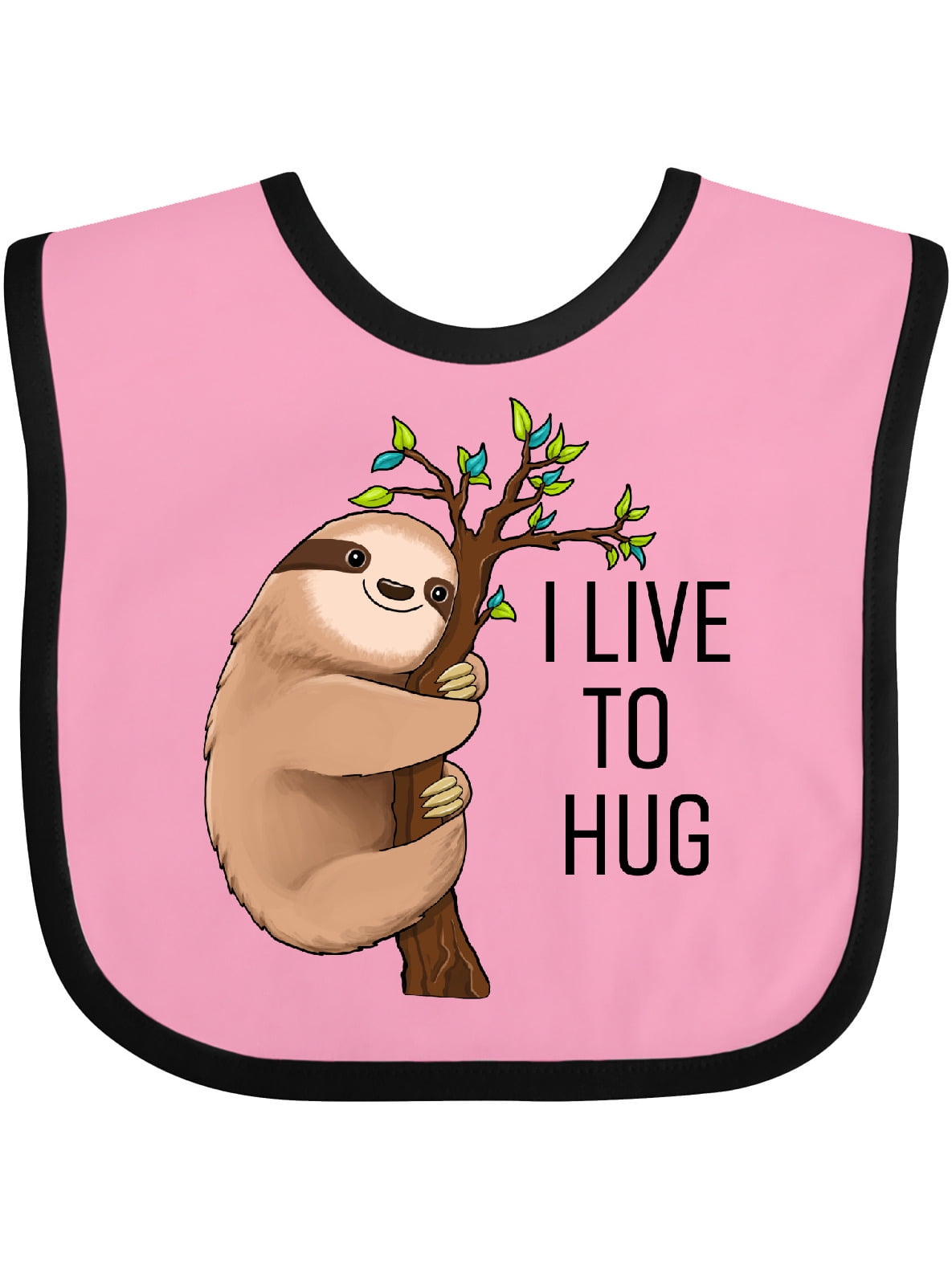 Inktastic I Live to Hug Cute Sloth on a Branch Boys or Girls Baby Bib - Walmart.com