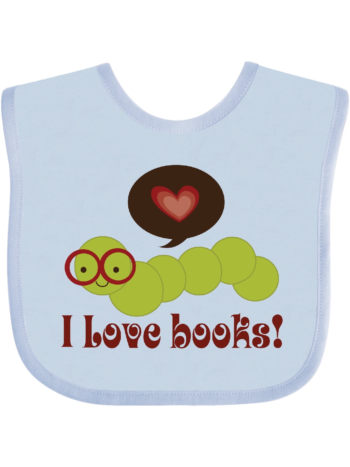 Inktastic I Love Books Bookworm Boys or Girls Baby Bib - Walmart.com