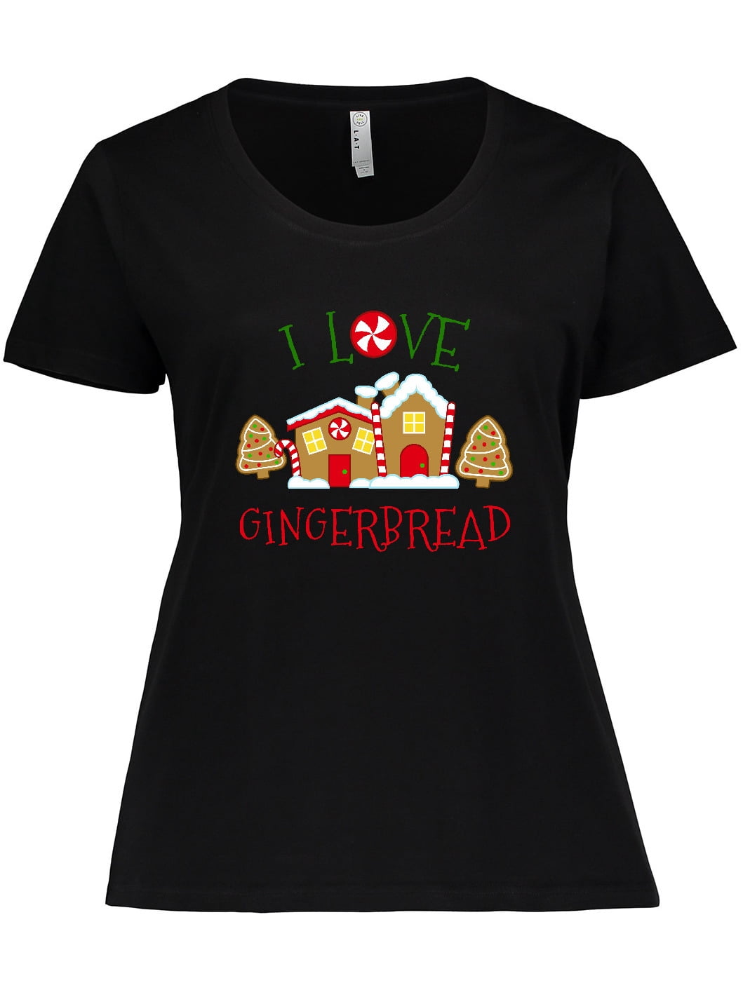 Inktastic I Love Gingerbread Christmas Holiday Women's Plus Size T ...