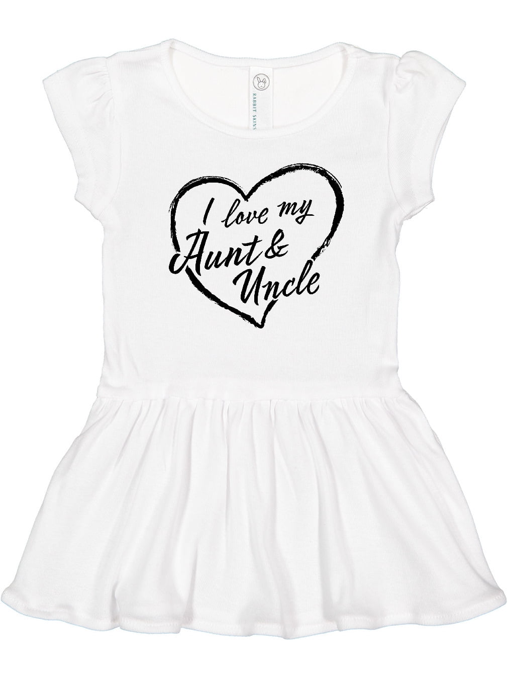 Inktastic I Love My Aunt and Uncle in Black Chalk Heart Girls Toddler Dress - Walmart.com