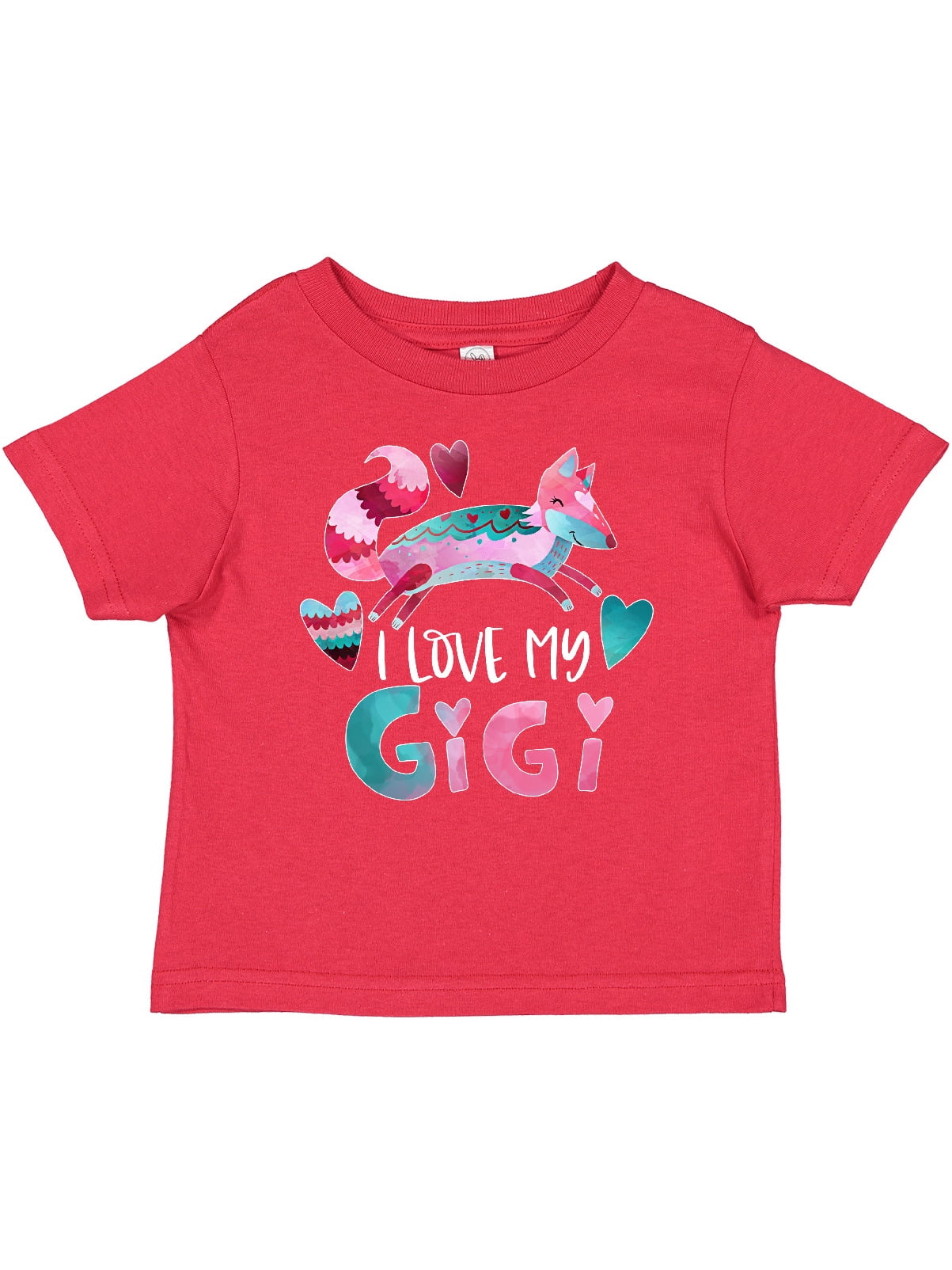 Inktastic I Love My Gigi Pink and Blue Fox with Hearts Boys or Girls Baby T-Shirt - Walmart.com