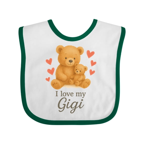 Inktastic I Love My Gigi Teddy Bears and Hearts Boys or Girls Baby Bib ...