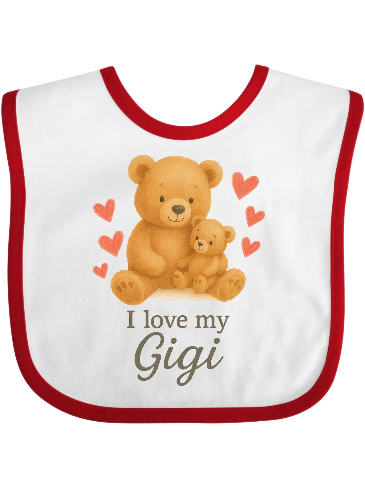 Inktastic I Love My Gigi Teddy Bears and Hearts Boys or Girls Baby Bib ...