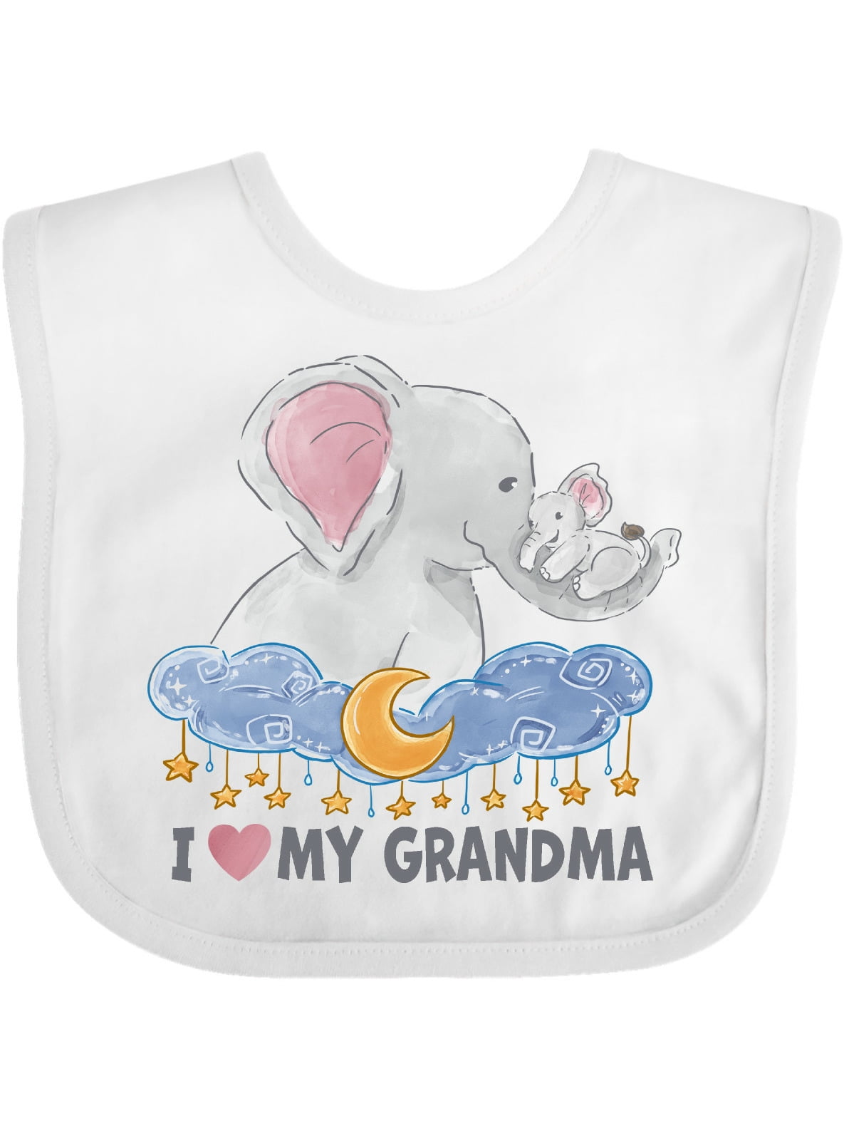 Inktastic I Love My Grandma Elephant Family Boys or Girls Baby Bib ...
