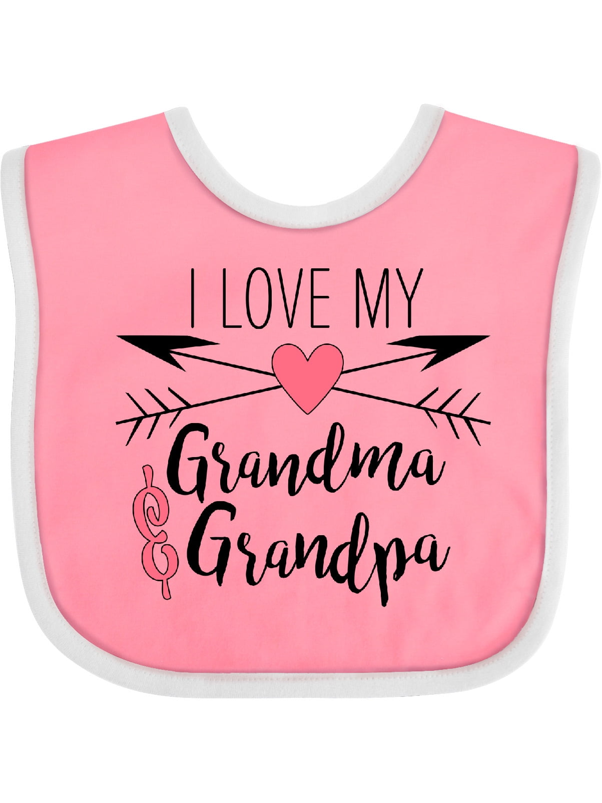 Inktastic I Love My Grandma and Grandpa Heart and Arrows Boys or Girls Baby Bib - Walmart.com