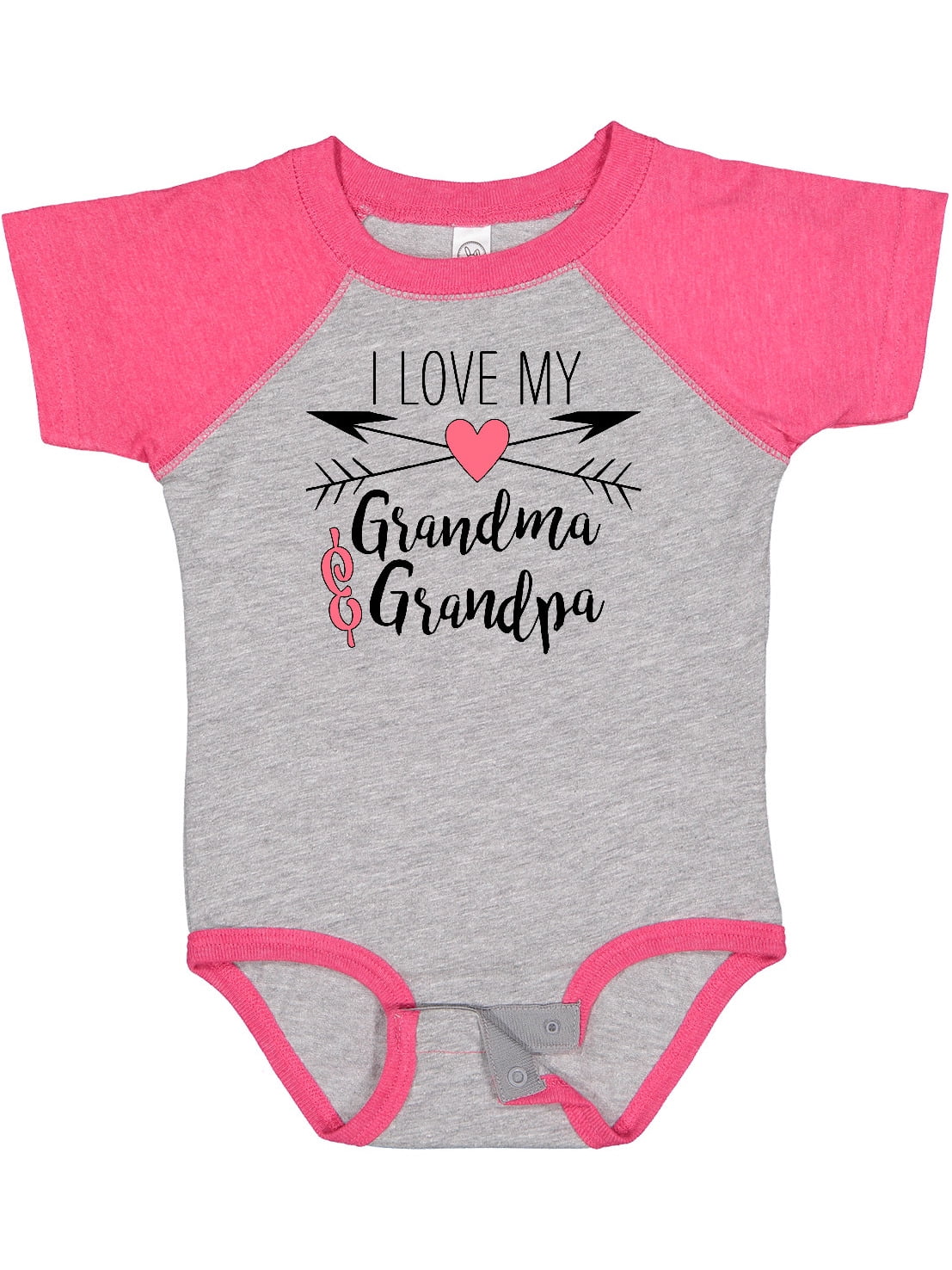 Inktastic I Love My Grandma and Grandpa Heart and Arrows Boys or Girls Baby Bodysuit - Walmart.com