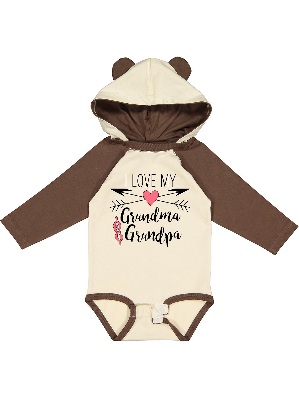 Inktastic I Love My Grandma and Grandpa Heart and Arrows Boys or Girls Long Sleeve Baby Bodysuit ...