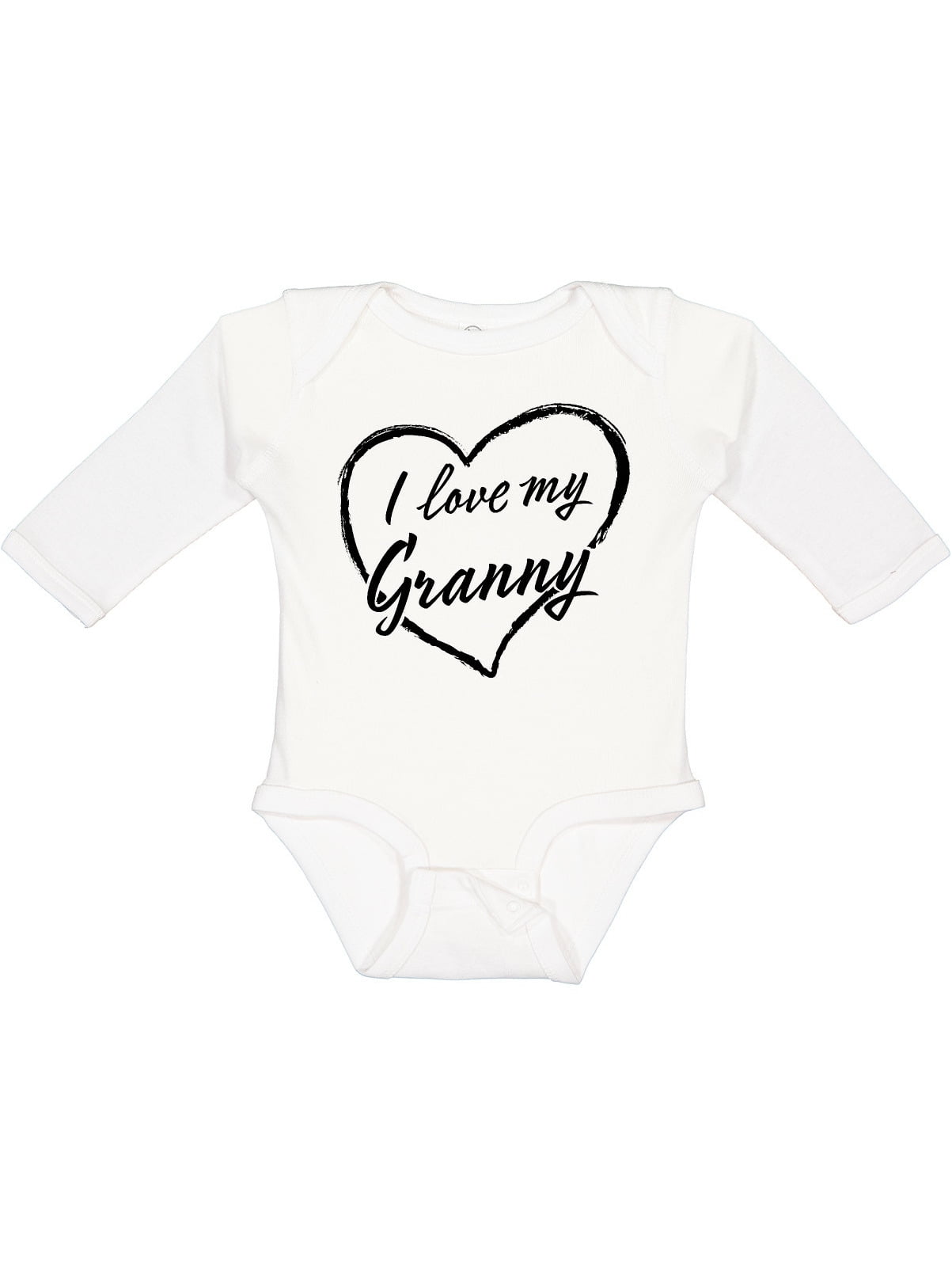 Inktastic I Love My Granny in Black Chalk Heart Boys or Girls Long Sleeve Baby Bodysuit ...