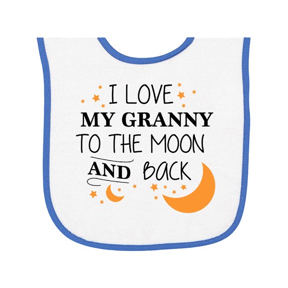Inktastic I Love My Granny to the Moon and Back Baby Terry Cloth Bib ...