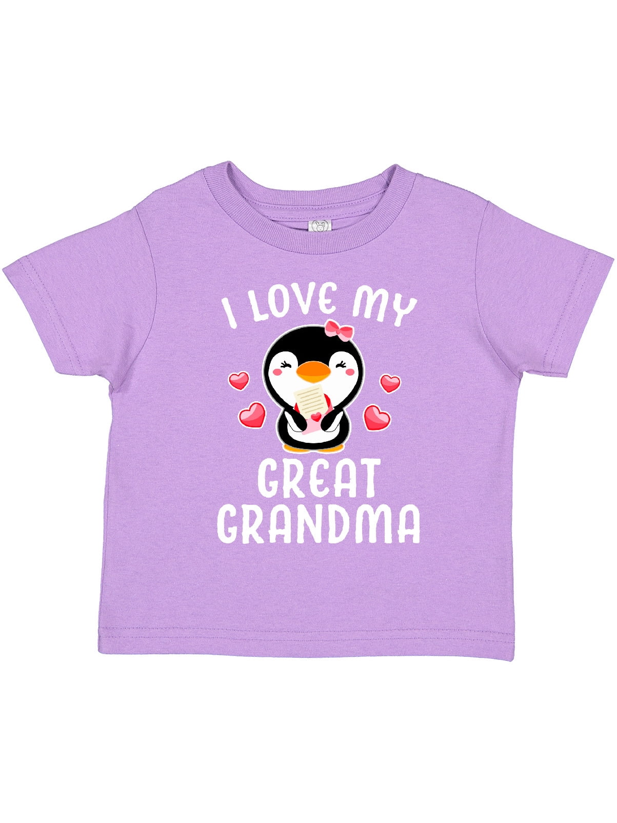 Inktastic I Love My Great Grandma with Cute Penguin and Hearts Girls Toddler T-Shirt - Walmart.com