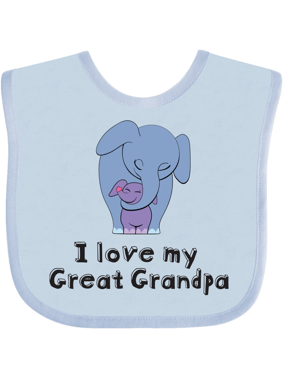 Inktastic I Love My Great Grandpa Elephant Boys or Girls Baby Bib ...