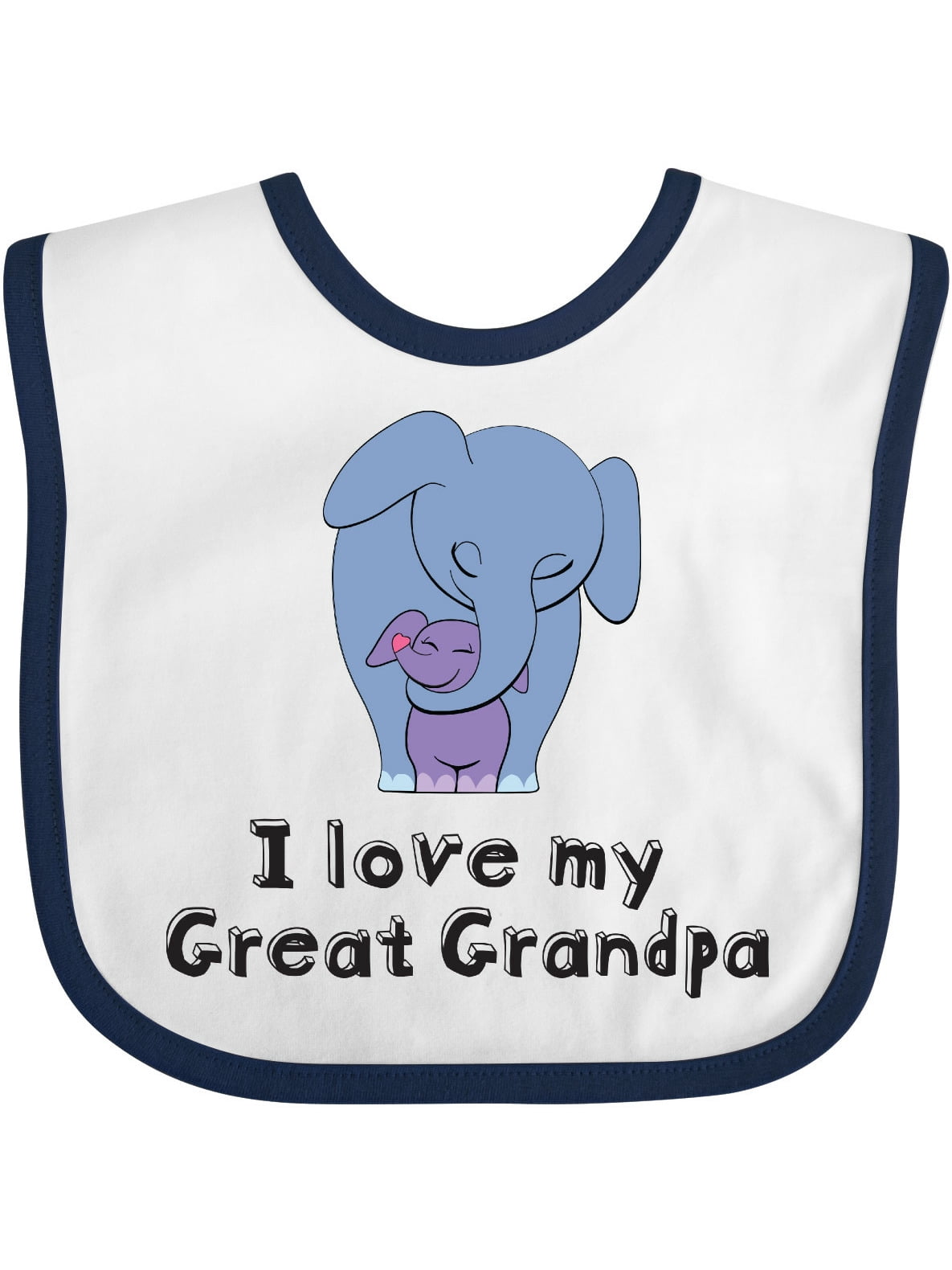 Inktastic I Love My Great Grandpa Elephant Boys or Girls Baby Bib ...
