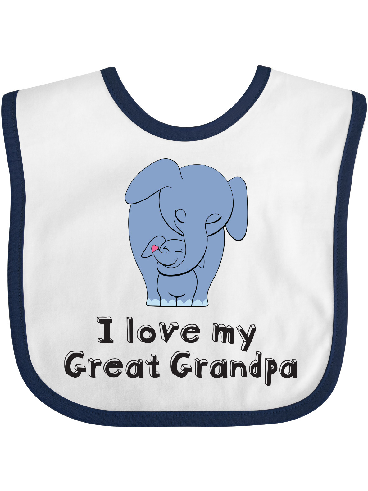 Inktastic I Love My Great Grandpa Elephant Boys or Girls Baby Bib ...
