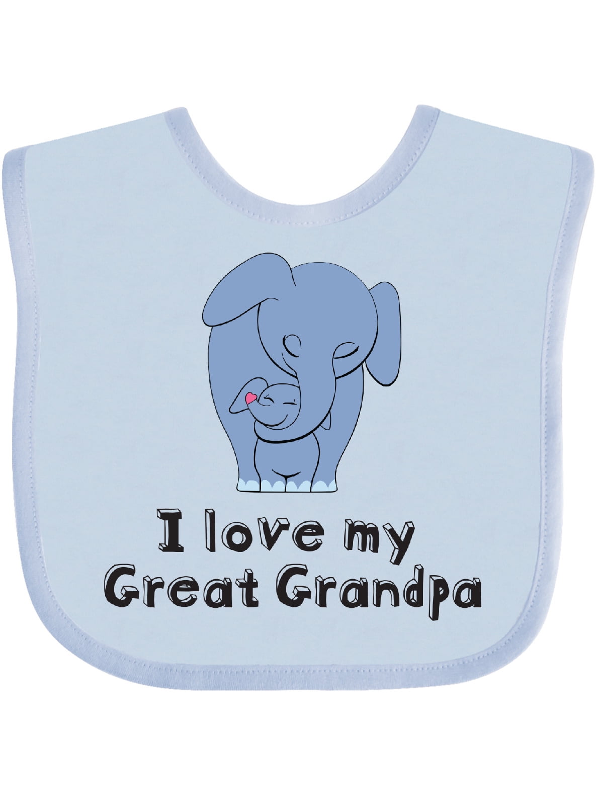 Inktastic I Love My Great Grandpa Elephant Boys or Girls Baby Bib ...