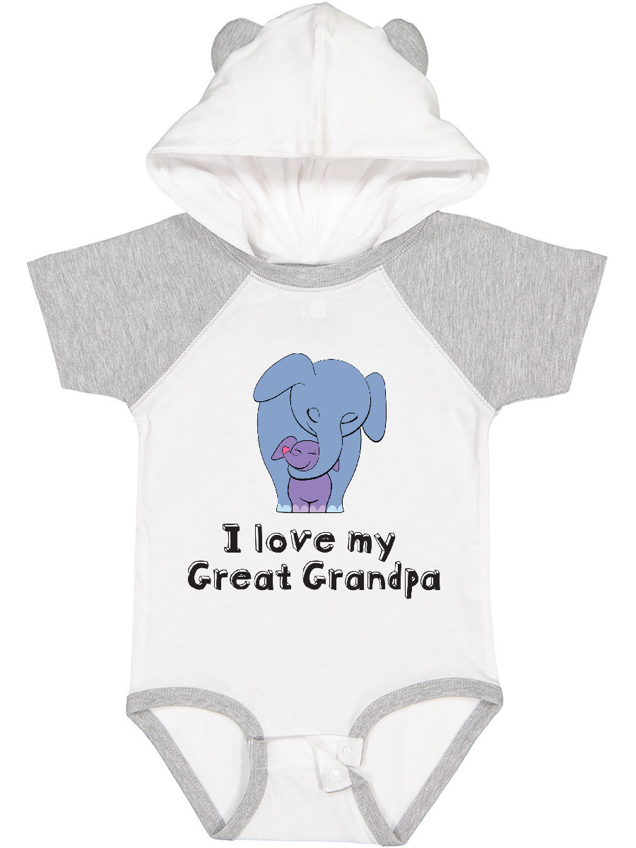 Inktastic I Love My Great Grandpa Elephant Boys or Girls Baby Bodysuit ...
