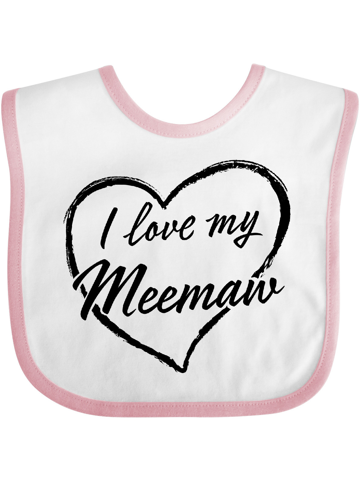 Inktastic I Love My Meemaw in Black Chalk Heart Boys or Girls Baby Bib ...