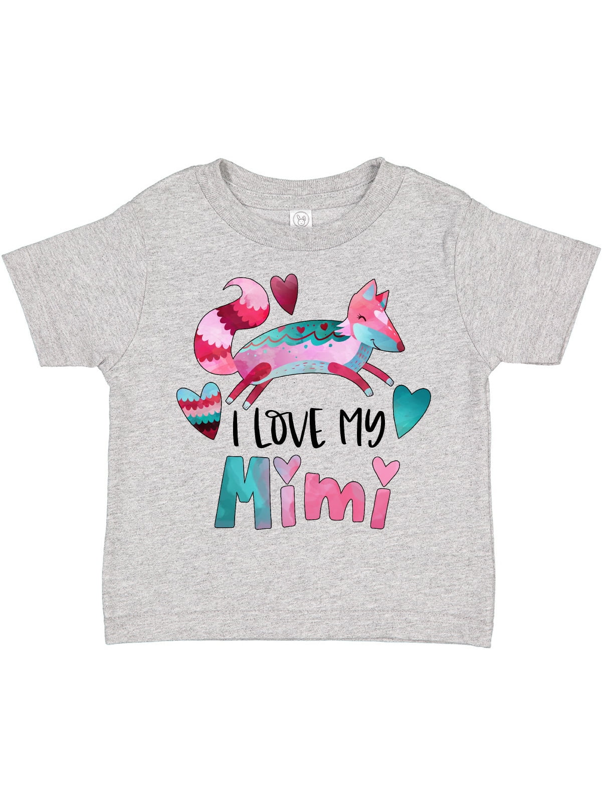 Inktastic I Love My Mimi Pink and Blue Fox with Hearts Boys or Girls Toddler T-Shirt - Walmart.com