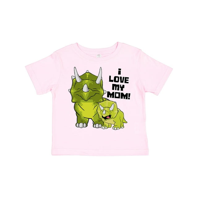 Inktastic I Love My Mom with Baby and Mommy Triceratops Boys or Girls Toddler T-Shirt - Walmart.com