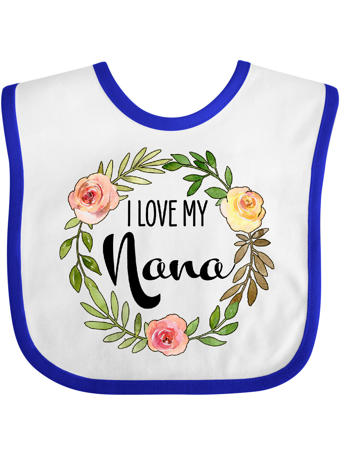 Inktastic I Love My Nana Flower Wreath Boys or Girls Baby Bib - Walmart.com