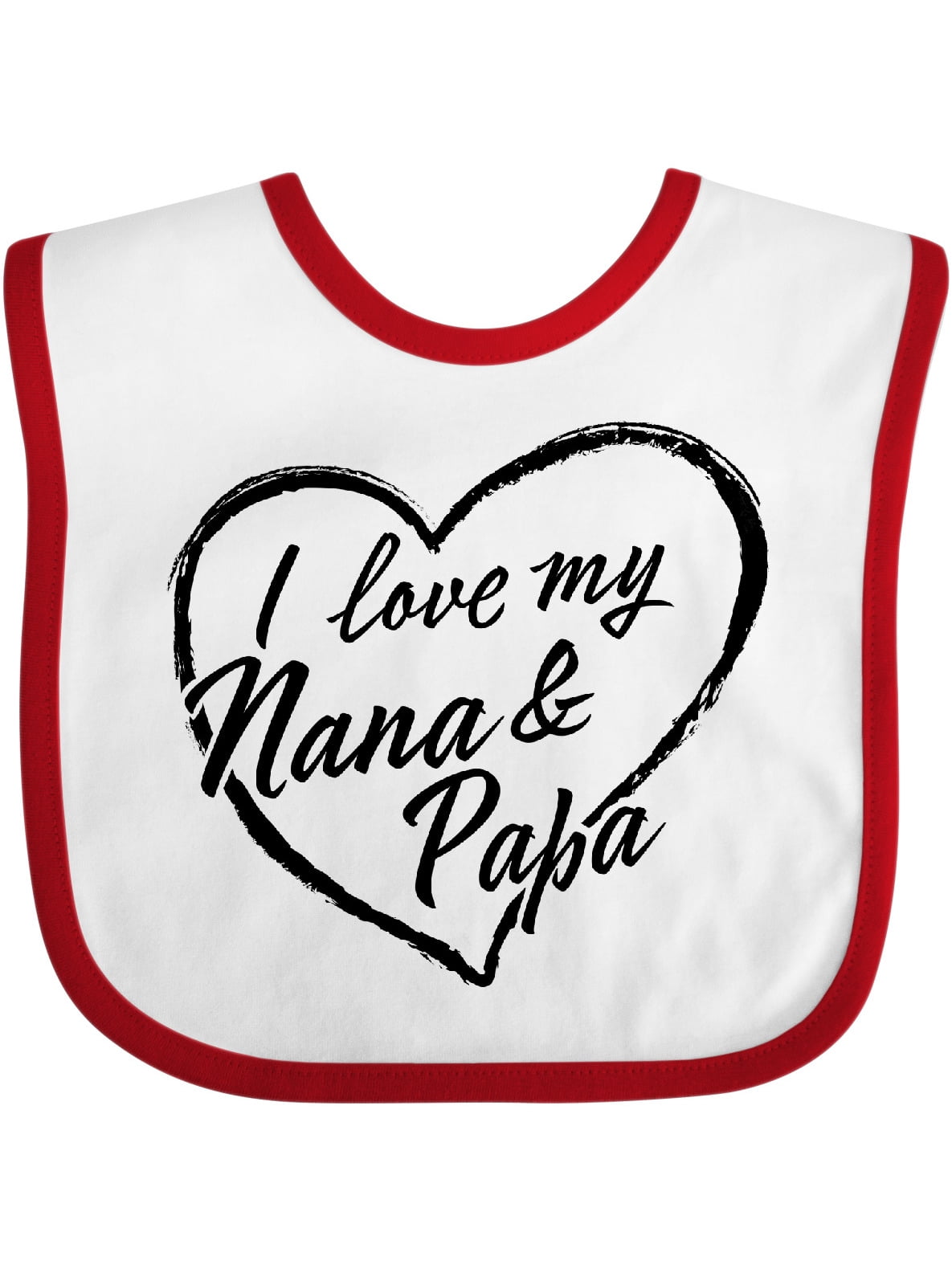 Inktastic I Love My Nana and Papa in Black Chalk Heart Boys or Girls Baby Bib - Walmart.com