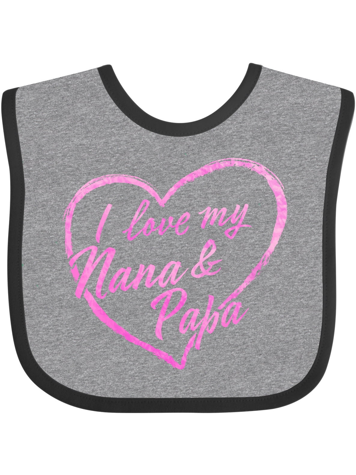 Inktastic I Love My Nana and Papa in Pink Chalk Heart Boys or Girls Baby Bib - Walmart.com