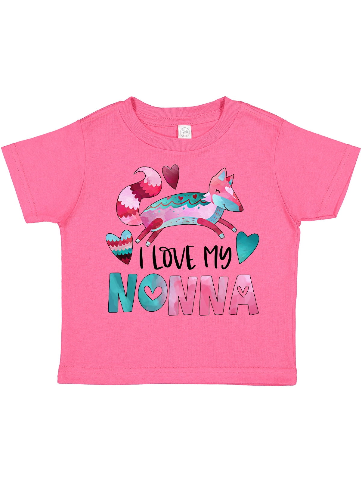 Inktastic I Love My Nonna Pink and Blue Fox with Hearts Boys or Girls Toddler T-Shirt - Walmart.com